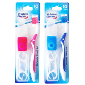 Pristine Gleam Complete Dental Travel Set 10 Pack Wholesale