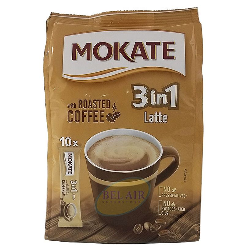 Mokate 3 in 1 Roasted Coffee Latte 10 Pack - Case of 10 Wholesale