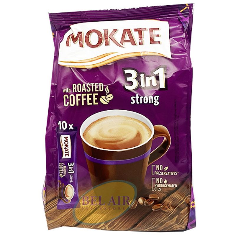 Mokate 3 in 1 Roasted Coffee Strong 10 Pack - Case of 10 Wholesale
