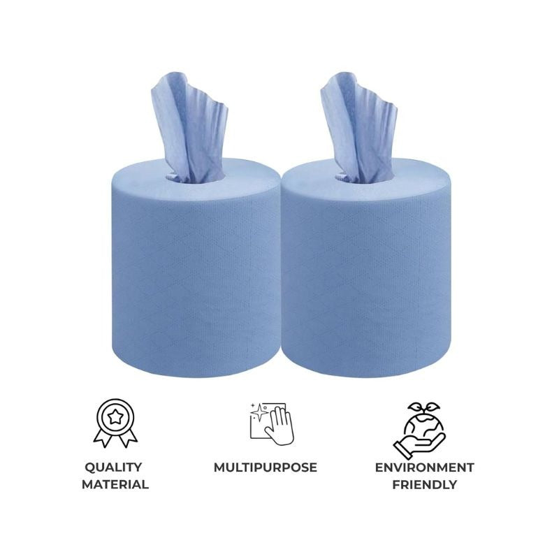 Forte Heavy Duty Blue Centrefeed Paper Tissue 6 Roll Pack Wholesale