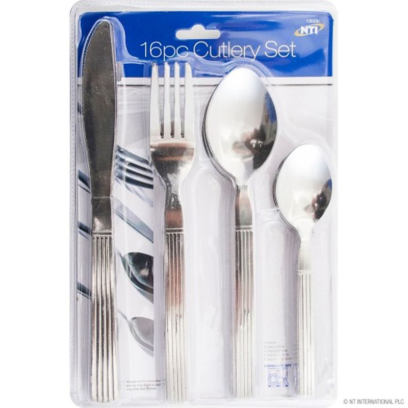 NT Cutlery Set In Blister Card 16 Pieces Wholesale