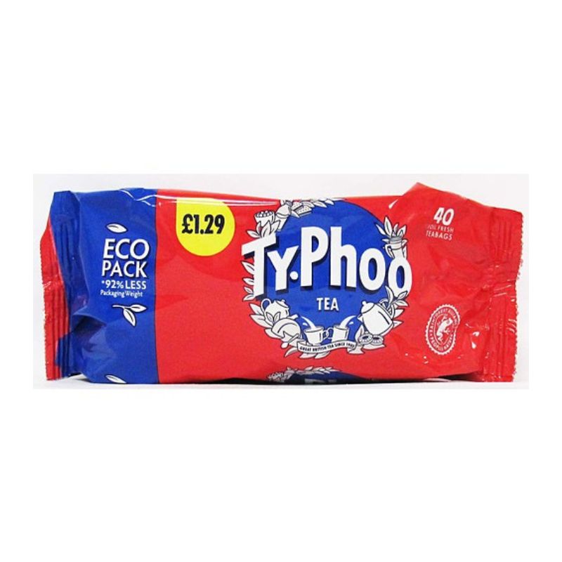 Typhoo Tea Bags 40 Pack PM £1.29 - Case of 12 Wholesale