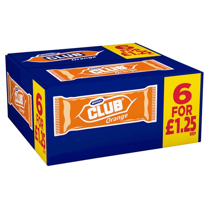 McVitie's Club Orange Milk Chocolate Biscuit Bars 136g 6 Pack PMP £1.2 ...