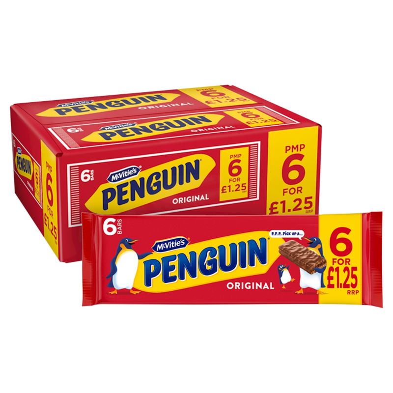 McVitie's Penguin Milk Chocolate Biscuit Bars 148g 6 Pack PMP £1.25 ...