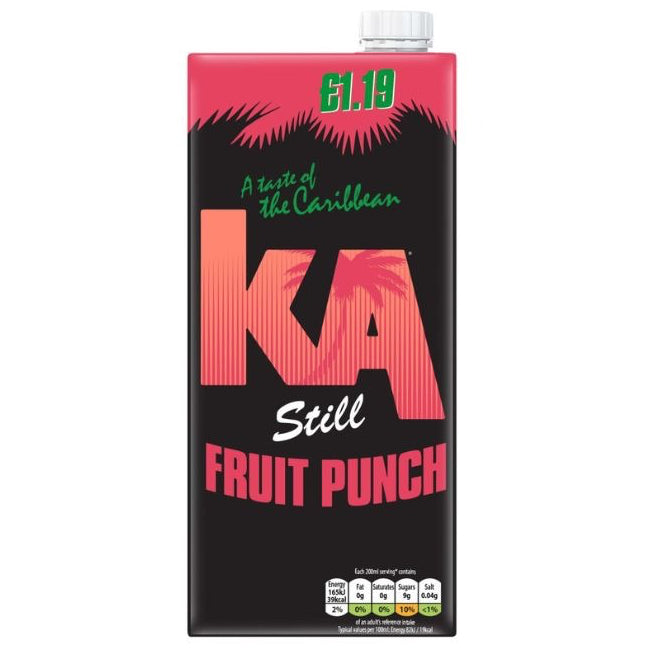 KA Still Fruit Punch 1L PMP £1.19 - Case of 12 Wholesale