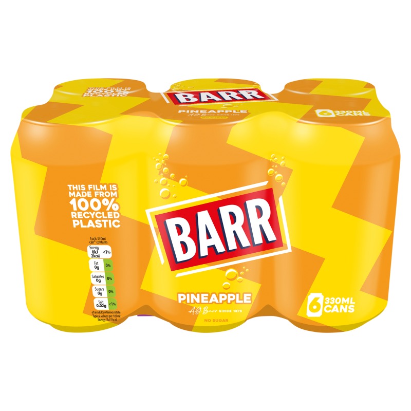 Barr Pineapple Cans 330ml 6 Pack - Case of 4 Wholesale