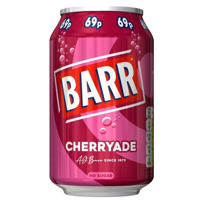Barr Cherryade Cans 330ml PMP 69p - Case of 24 Wholesale