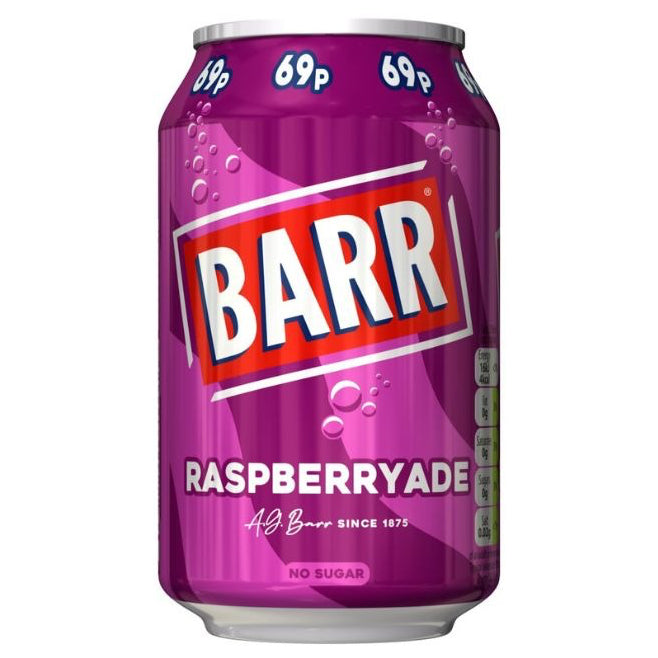 Barr Raspberryade Cans 330ml PMP 69p - Case of 24 Wholesale