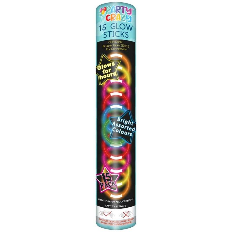 Party Crazy Glow Stick 20cm 15 Pack Wholesale
