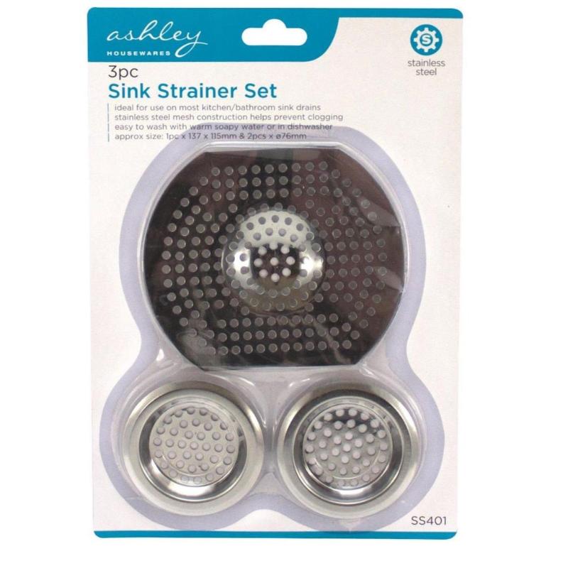 Ashley Housewares Sink Strainer Set 3 Pack Wholesale
