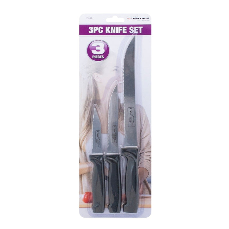 Prima Knife Set On Card 3 Pack Wholesale