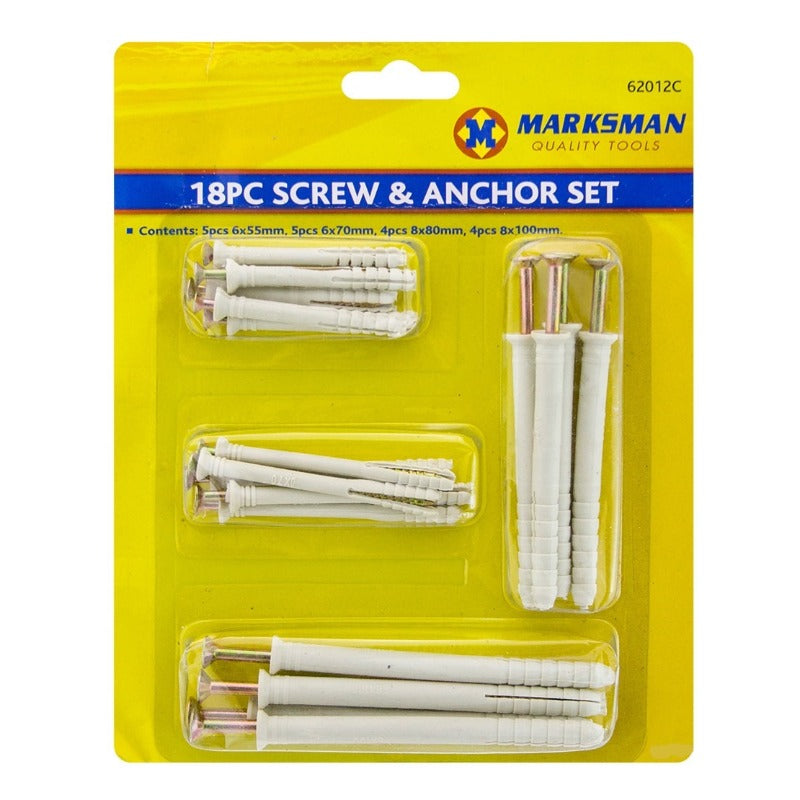 Screw & Anchor Set 18 Piece Wholesale
