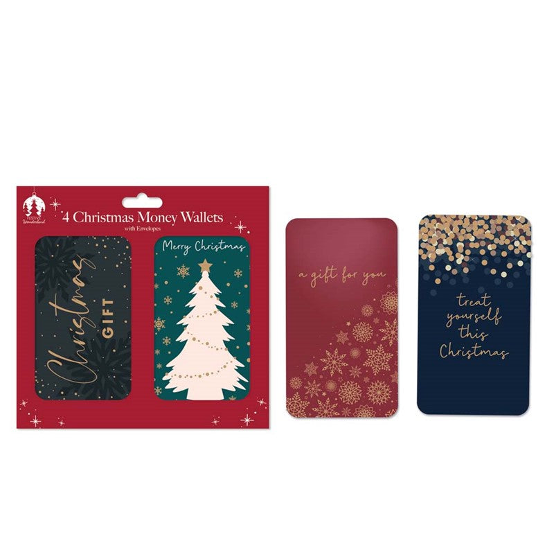 Christmas Money Wallet With Envelopes Glam 4 Pack Wholesale