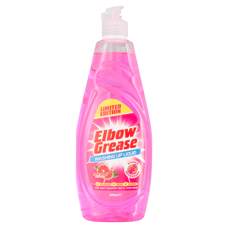 Elbow Grease Washing Up Liquid Pink 600ml - Case of 12 Wholesale