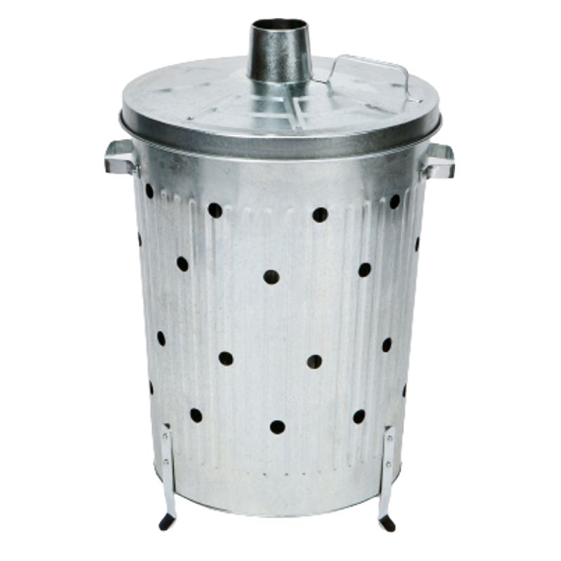 Galvanized Incinerator Wood Waste Burner Bin 75L Wholesale