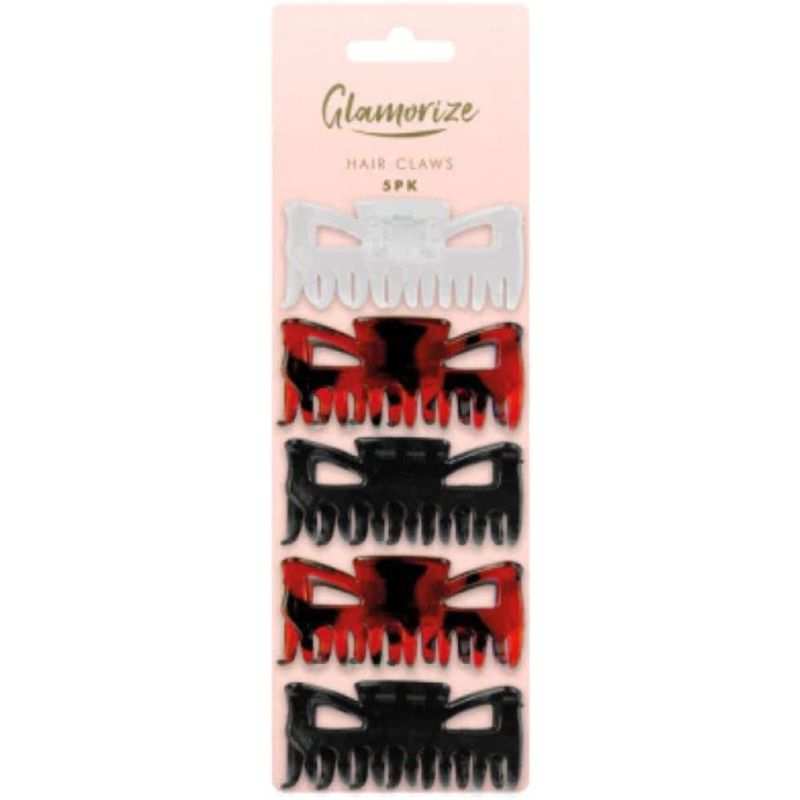 Glamorize Hair Claws Assorted Colours 5 Pack Wholesale