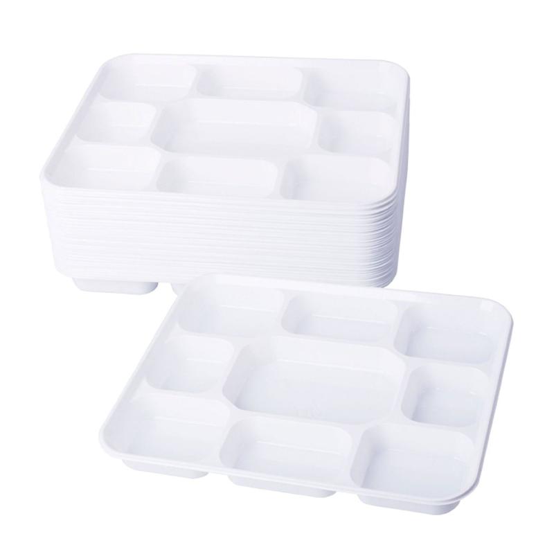 DID Reusable Deluxe Heavy-Duty 9 Compartment Plates 50 Pack Wholesale