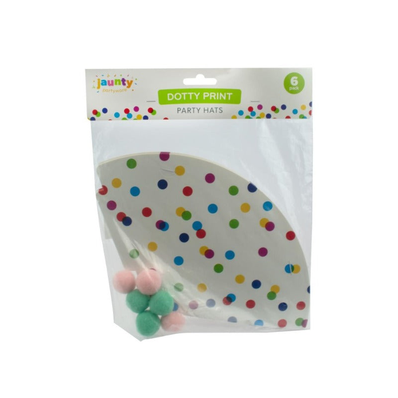 Jaunty Confetti Party Hats 6 Pack Wholesale