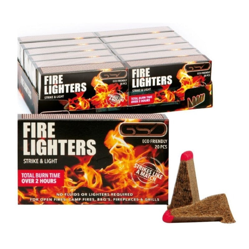 GSD Fire Lighters Strike & Light 20 Pack - Case of 28 Wholesale
