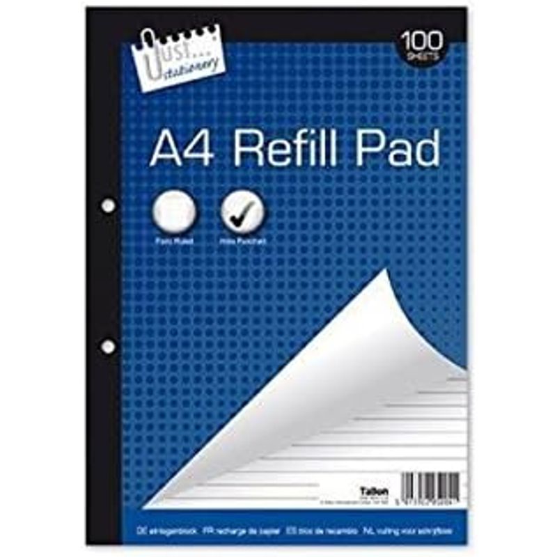 A4 Plain Refill Pad 54gsm Sheet Side Bound - Case of 6 Wholesale