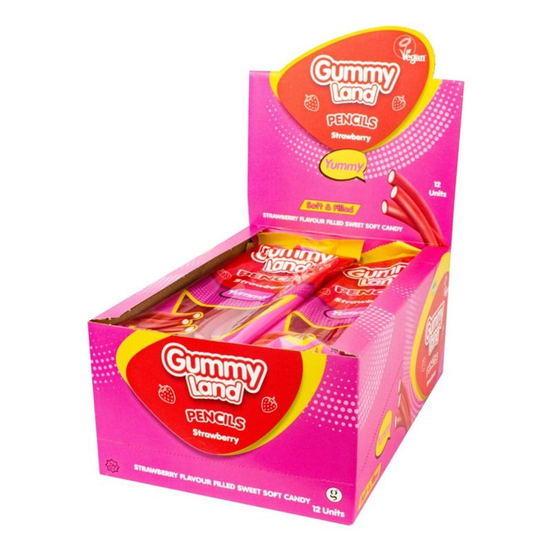 Gummy Land Strawberry Flavour Soft Pencils 150g Wholesale