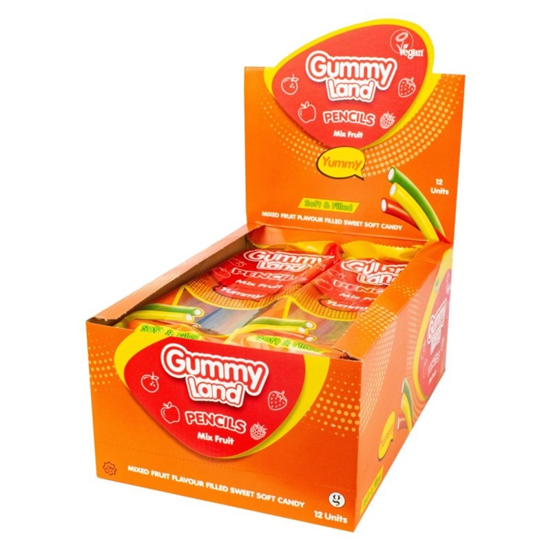 Gummy Land Mix Fruit Sweet Soft Pencils 150g Wholesale