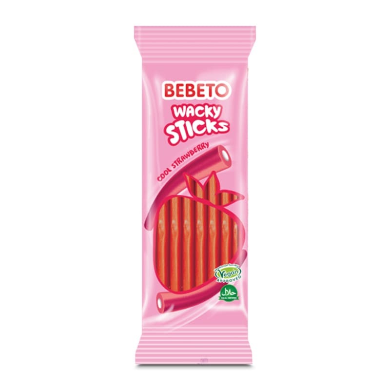 Bebeto Wacky Sticks Strawberry Pencils 160g - Case of 24 Wholesale