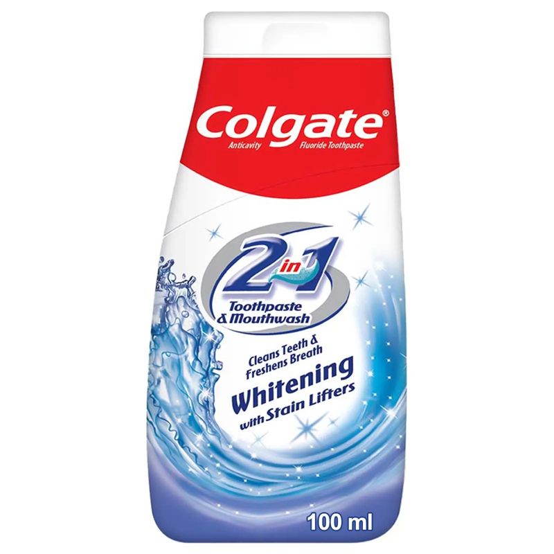 Colgate 2in1 Toothpaste & Mouthwash Whitening With Stain Lifters 100ml ...