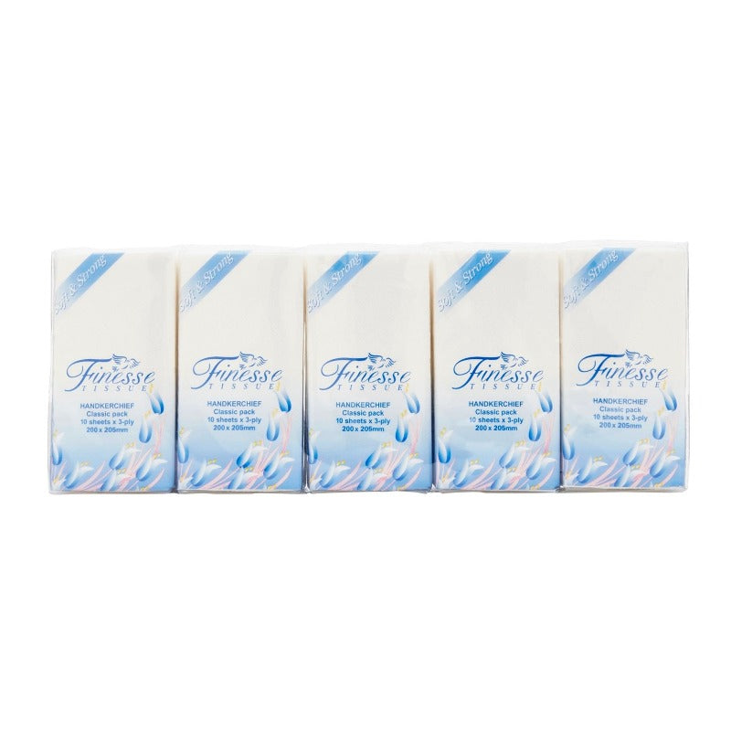 Finest Pocket Tissues 3 Ply Hankerchiefs 10 Pack Wholesale