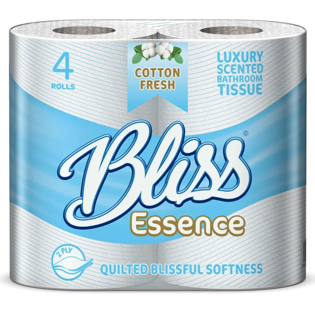 Bliss Essence Cotton Fresh Toilet Paper 4 Roll Pack - Case of 10 Wholesale