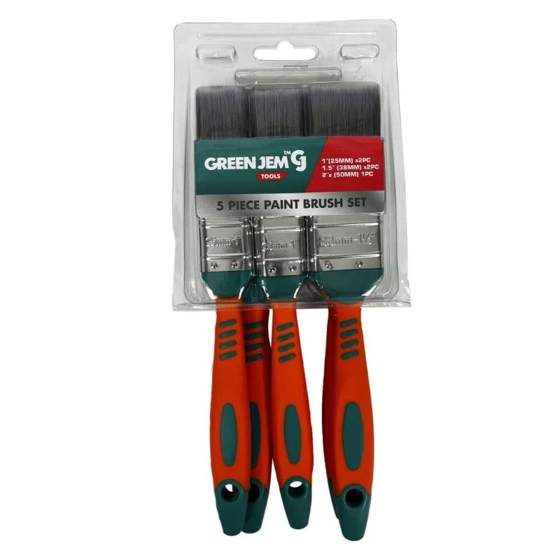 Green Jem Paint Brush Set 5 Pack Wholesale