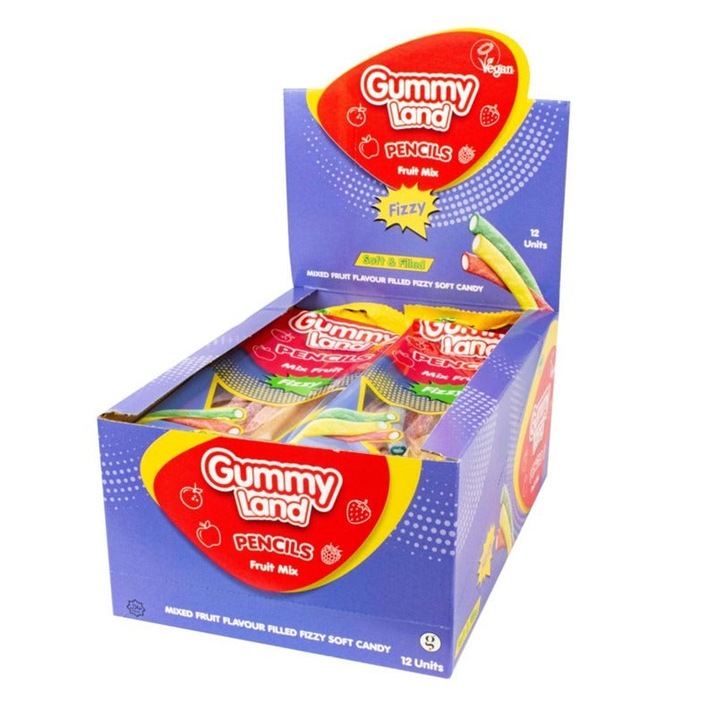 Gummy Land Mix Fruit Flavour Fizzy Pencils 150g Wholesale