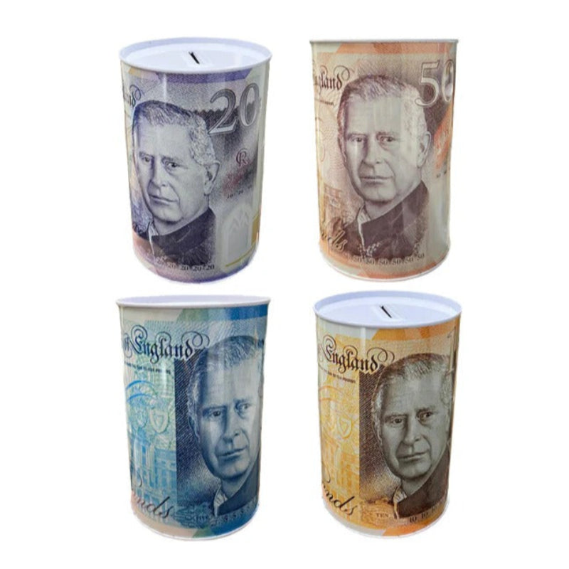 King Charles Pound Note Money Saving Tin Large Wholesale