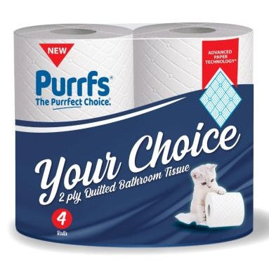 Purrfs The Purrfect Choice Toilet Roll 4 Pack - Case of 10 Wholesale