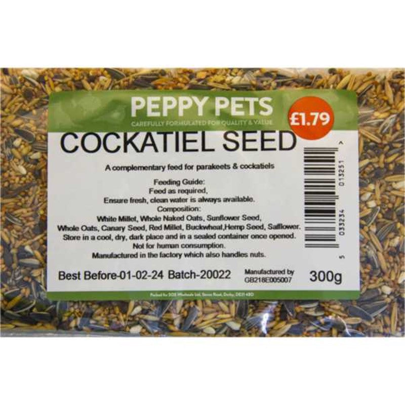 Peppy Pets Cockatiel Seed 300g PM £1.79 - Case of 12 Wholesale