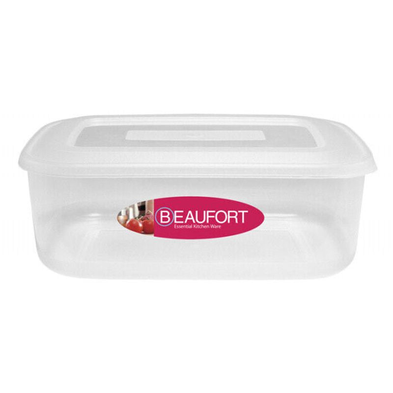 Beaufort Rectangular Ultra Food Container 500ml Clear Clippy Lid Wholesale