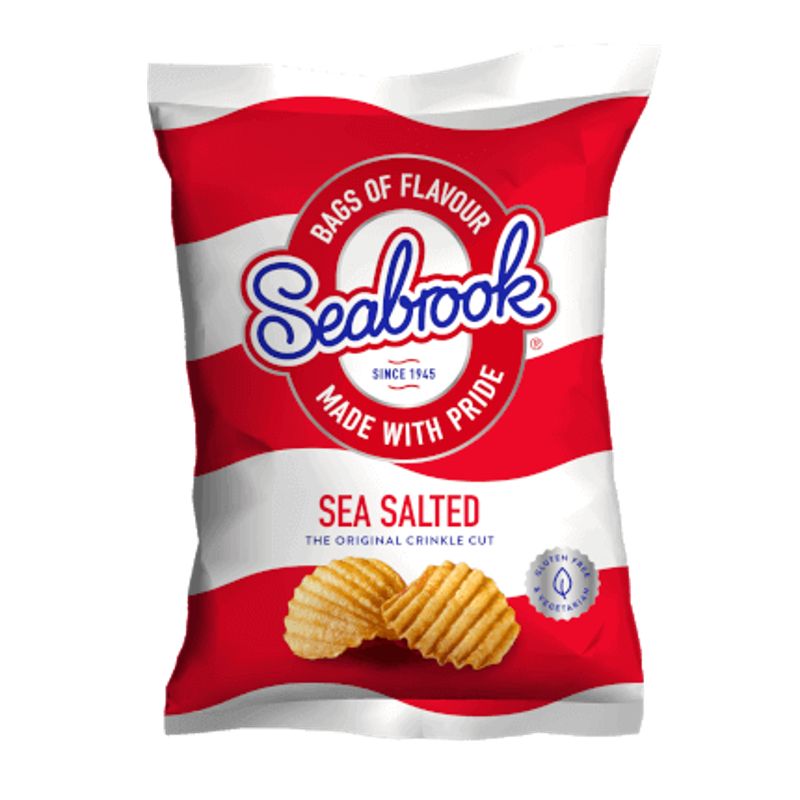 Seabrook Crinkle Cut Crisps Sea Salted 31.8g - Case of 32 Wholesale