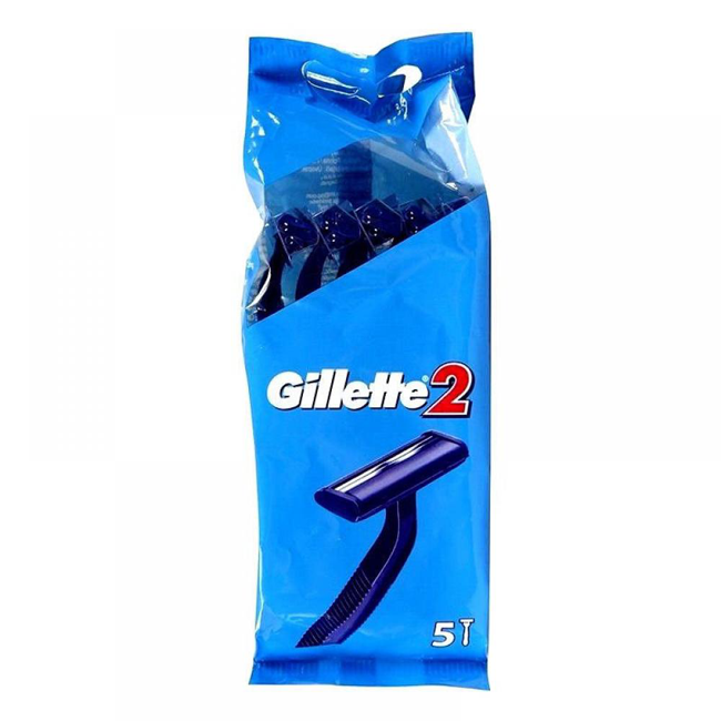 Gillette 2 Disposable Shaving Razors 5 Pack - Case of 6 Wholesale