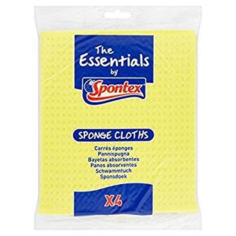 Spontex Essentials Sponge Cloths 4 Pack - Case of 12 Wholesale