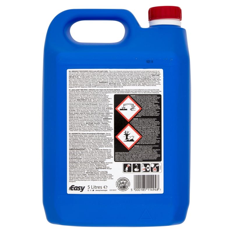 Easy Seriously Thick Bleach Original (Blue) 5L - Case of 3 Wholesale