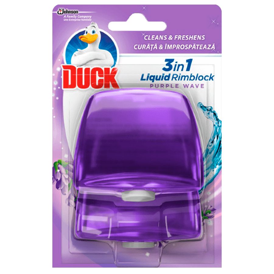 Toilet Duck 3 in 1 Liquid Rim Block Holder Purple Wave 55ml - Case of ...