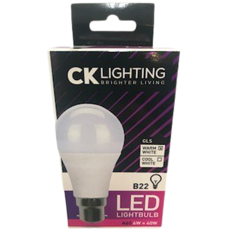 CK LED Bulb B22 6W(40W) GLS Warm White Wholesale