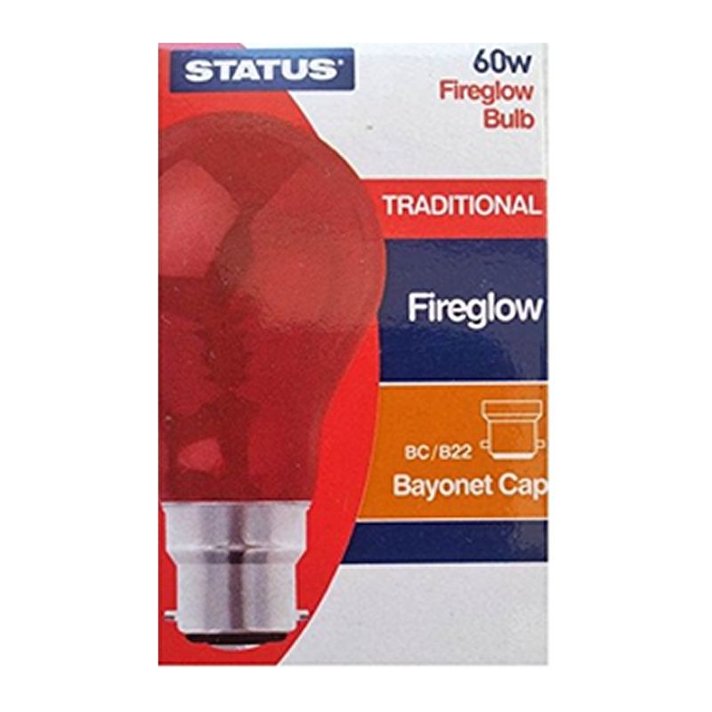 Status Bulb 60W Traditional Fireglow Red GLS - Case of 12 Wholesale