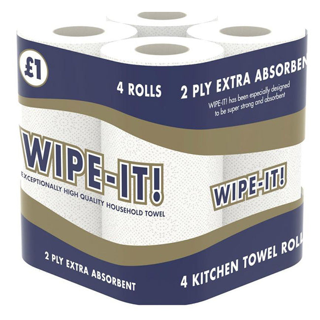 Wipe It! Household Towel 4 Pack - Case of 6 Wholesale
