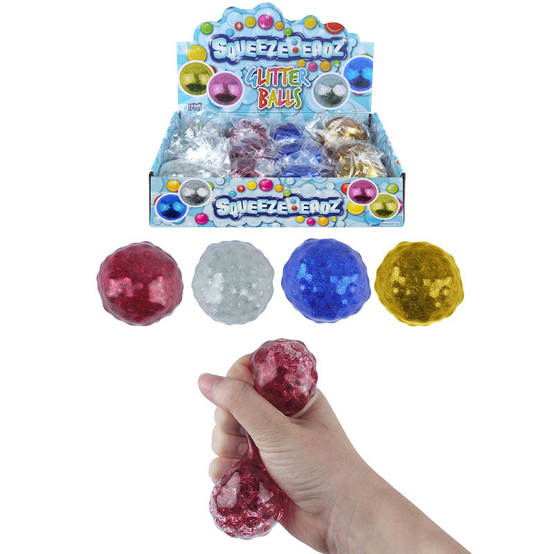 Squeeze Beadz Glitter Balls - Case of 12 Wholesale