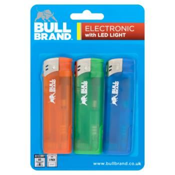 Bull Electronic LED Lighters 4pk Wholesale