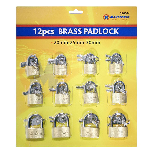 Marksman Brass Padlock 12 Pack Wholesale