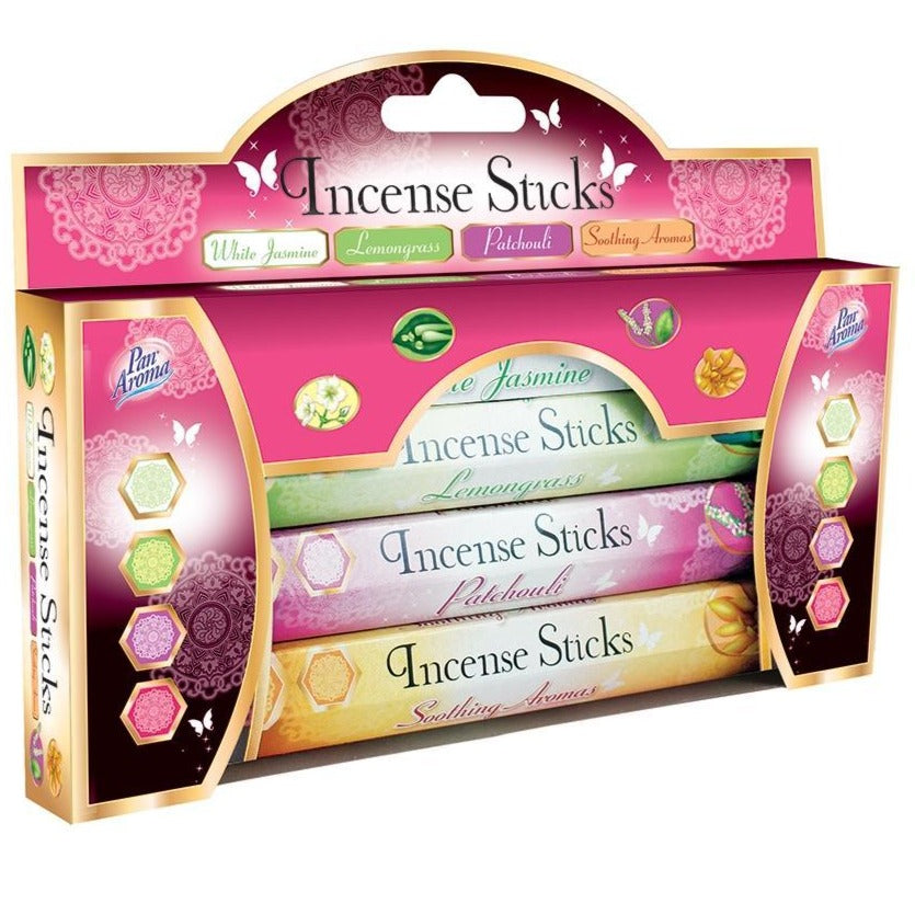 Pan Aroma Incense Sticks with 4 Different Scents 60 Pack Wholesale