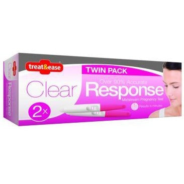 Treat & Ease Clear Response Midstream Pregnancy Test 2 Pack Wholesale