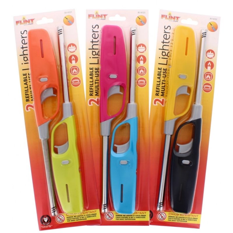 Flint Refillable Multi Use Gas Lighter 2 Pack Wholesale